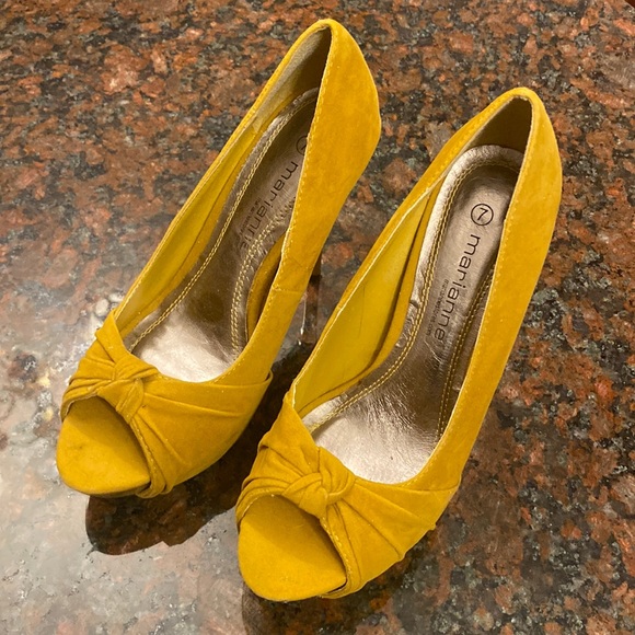 Marianne | Shoes | Marianne Mustard Colored Platform Heels | Poshmark